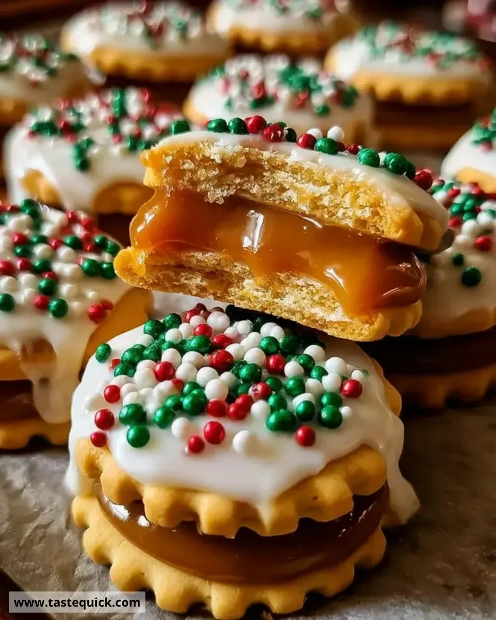 Caramel Ritz Cracker Christmas Cookies